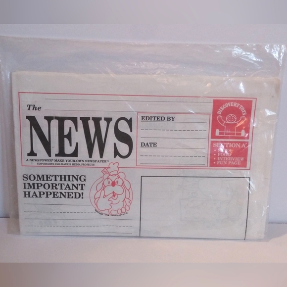 Discovery | Toys | Vintage Novelty Newspaper Print Kids Writing Game 99 ...